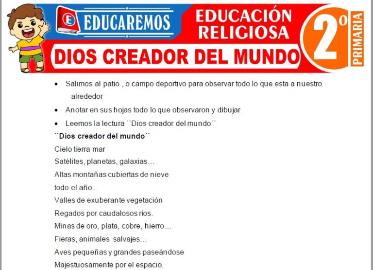 Educación Religiosa para Segundo de Primaria » (30 Fichas GRATIS) 📚