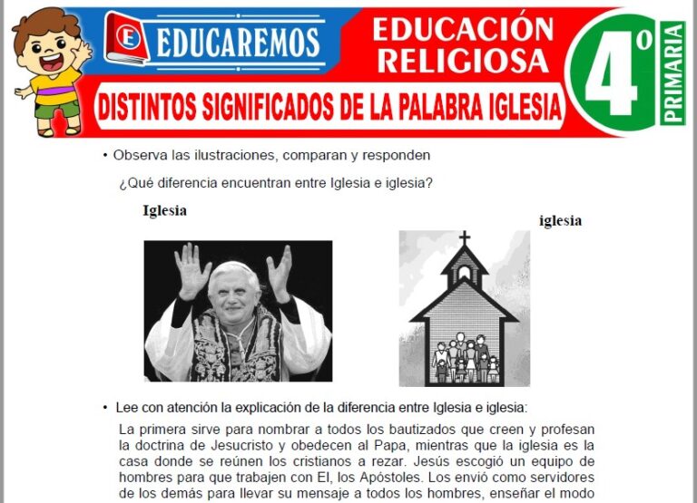 Distintos Significados de la Palabra Iglesia para Cuarto de Primaria » (Fichas GRATIS) 📚
