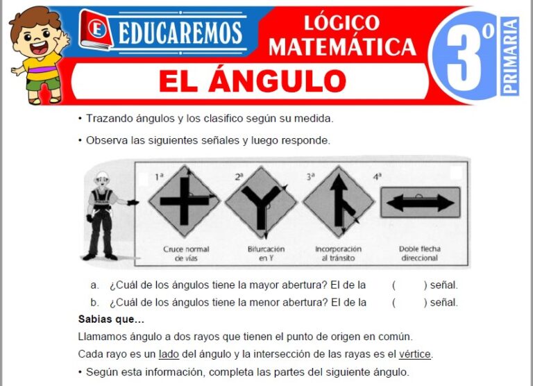 El Ángulo para Tercero de Primaria » (Fichas GRATIS) 📚