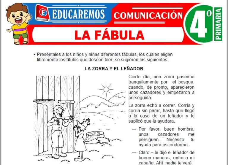 La Fábula para Cuarto de Primaria » (Fichas GRATIS) 📚