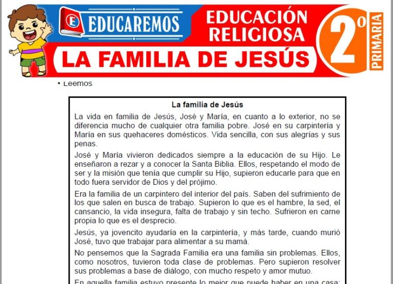 Educación Religiosa para Segundo de Primaria » (30 Fichas GRATIS) 📚