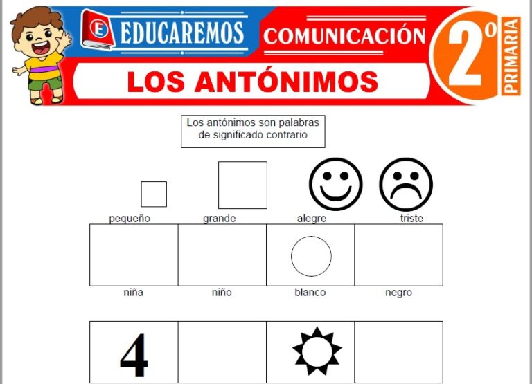 Los Antónimos para Segundo de Primaria » (Fichas GRATIS) 📚