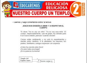 Nuestro Cuerpo un Templo para Segundo de Primaria » (Fichas GRATIS) 📚