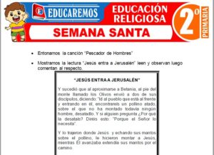 Educación Religiosa para Segundo de Primaria » (30 Fichas GRATIS) 📚