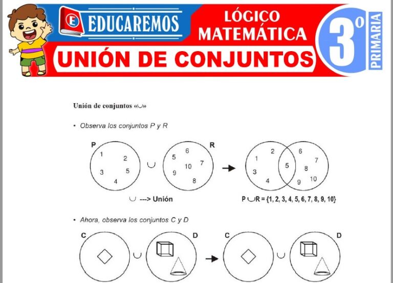 Unión de Conjuntos para Tercero de Primaria » (Fichas GRATIS) 📚